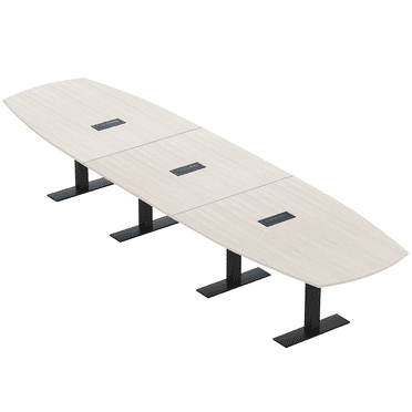 16 Person Arc Rectangle Modular Conference Table With Electrical Units ...