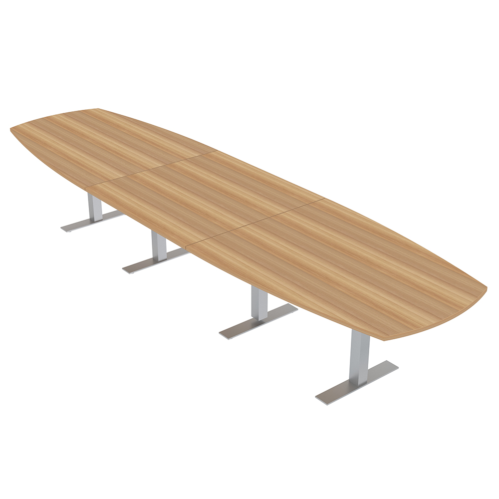 10' Modular Arc Boat Conference Table With Metal T-Bases Electric Unit ...
