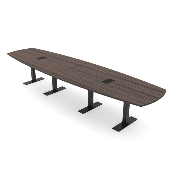 14 Person Arc Rectangle Modular Conference Table w/Electric T-Bases ...