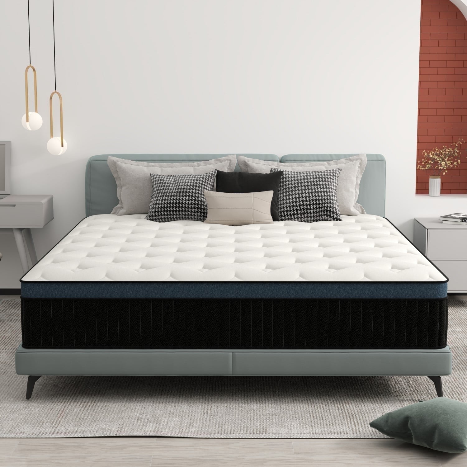 14" Full Mattress Gel Memory Foam Medium Firm Spring Hybrid Mattress In ...