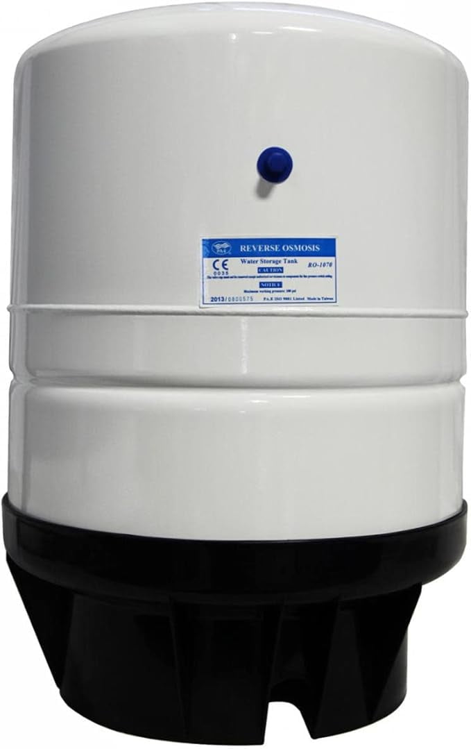 14 Gallon Pre-pressurized Reverse Osmosis Water Storage Tank with 1/4 ...