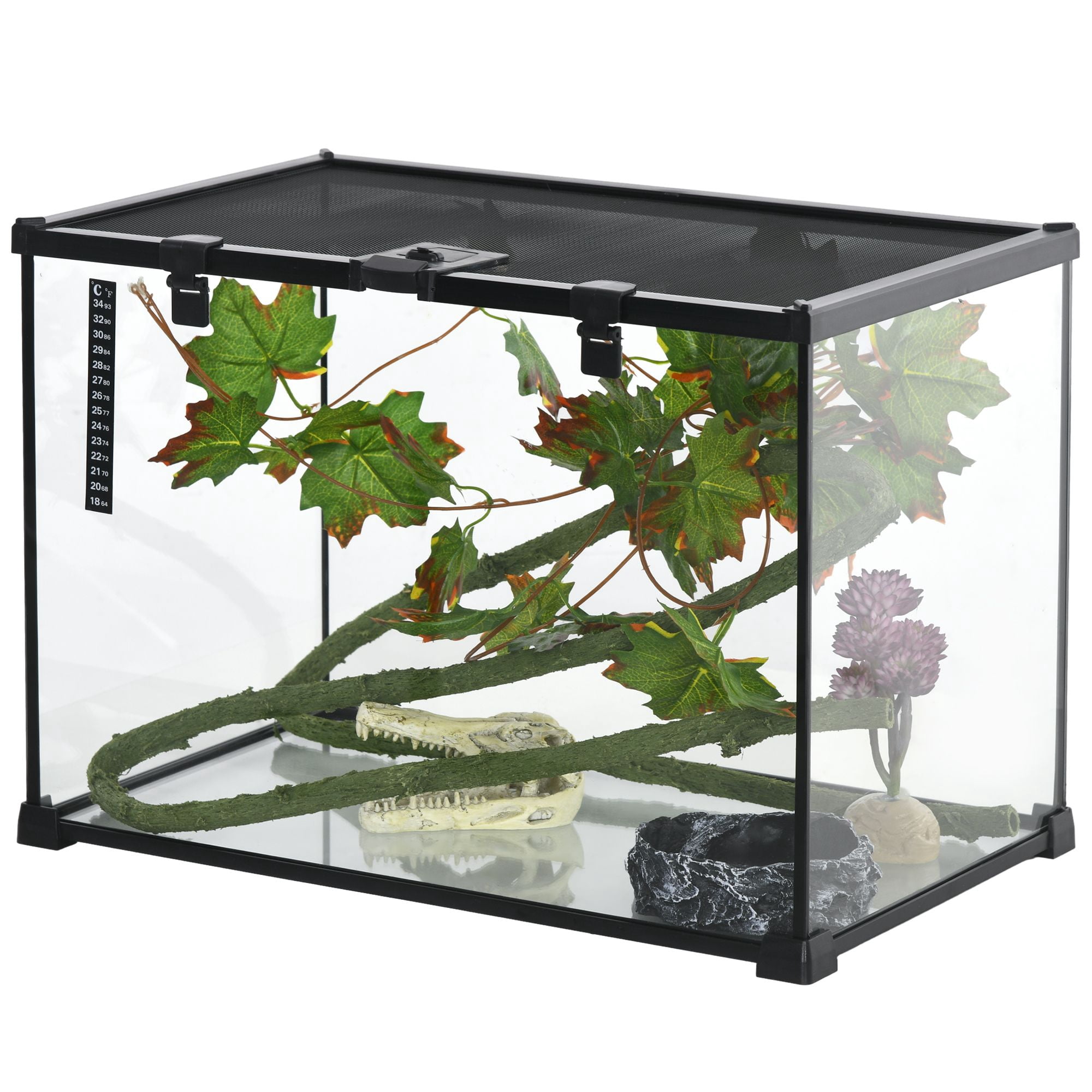 14 Gallon Reptile Glass Terrarium Tank, Breeding Box Full View with ...