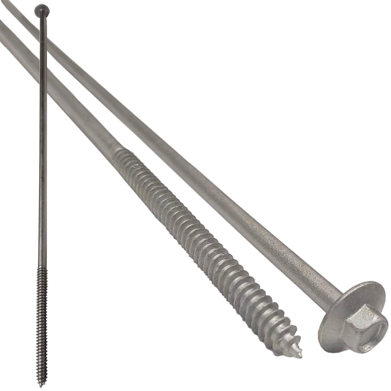 14" - Galvanized Timber Tie - Hex Head Structural Screw - Great for ...