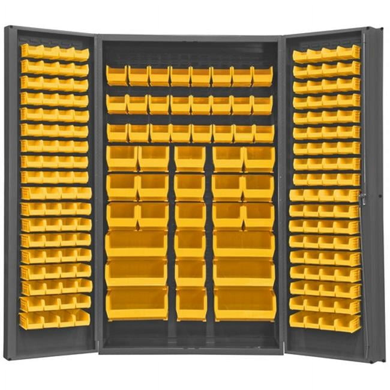 14 Gauge Deep Style Lockable Double Door Cabinet with 192 Yellow Hook ...