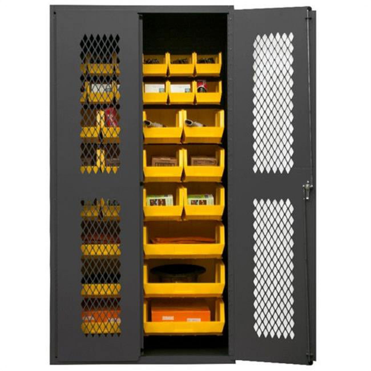 14 Gauge Flush Door Style Lockable Clearview Cabinet with 30 Yellow ...