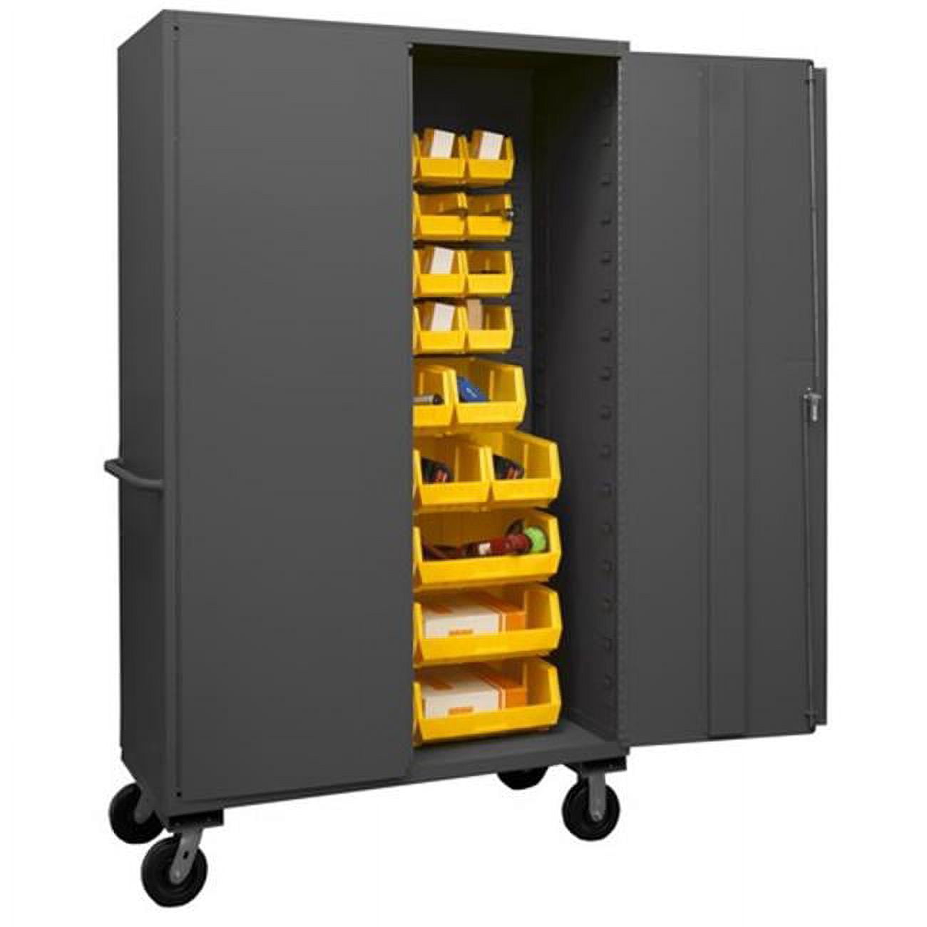 14 Gauge Flush Door Style Lockable Mobile Cabinet with 42 Yellow Hook ...