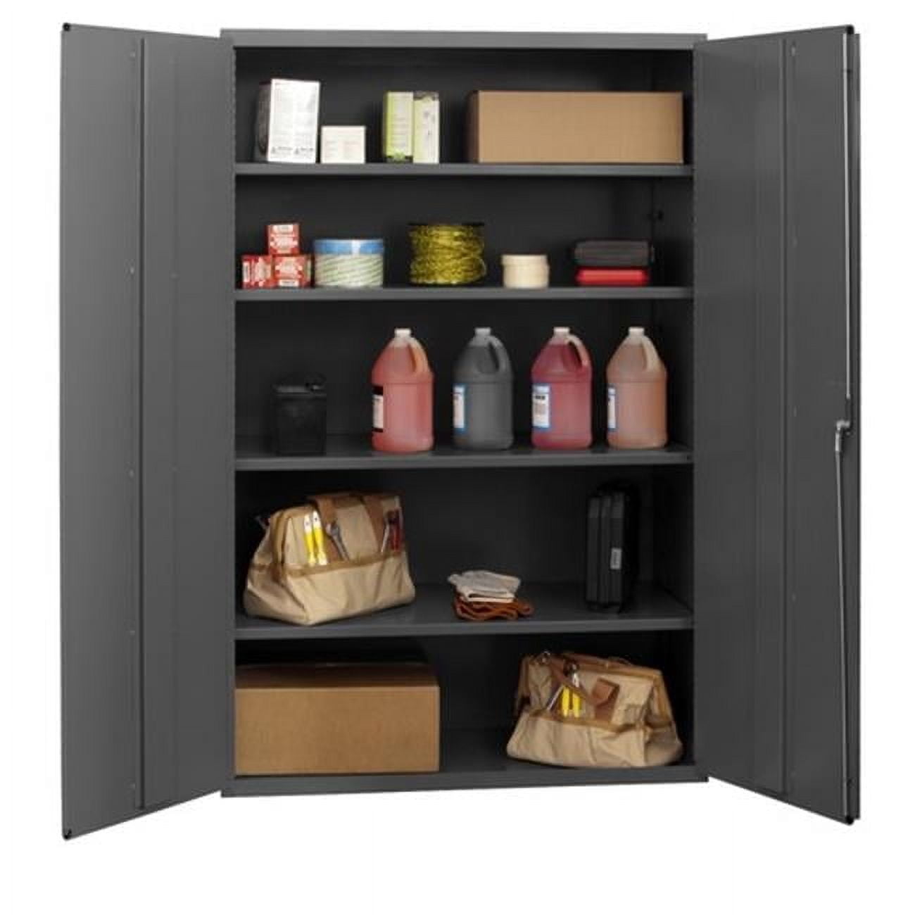 14 Gauge Flush Door Style Lockable Shelf Cabinet with 4 Adjustable ...