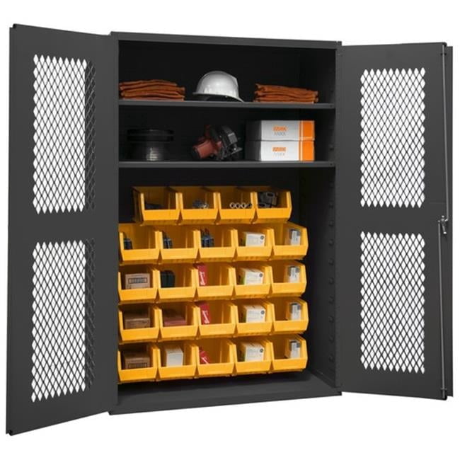 14 Gauge Flush Door Style Lockable Shelf Clearview Cabinet with 24 ...