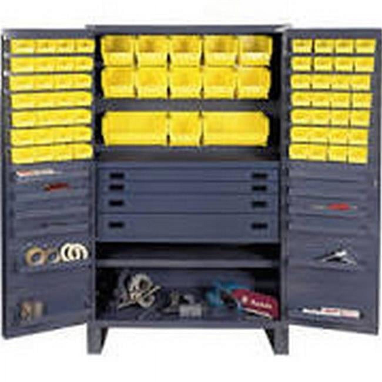 14 Gauge Flush Style 12 Door Shelves Lockable Cabinet with 69 Yellow ...