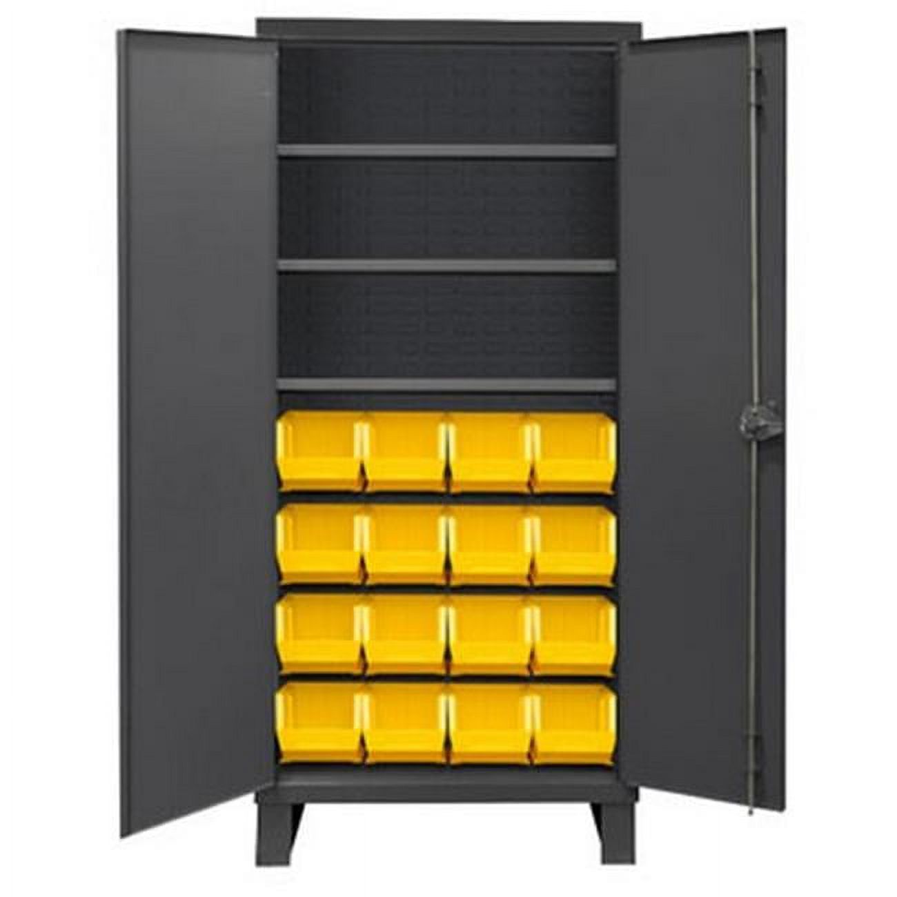 14 Gauge Recessed Door Style Lockable Cabinet with 16 Yellow Hook on ...