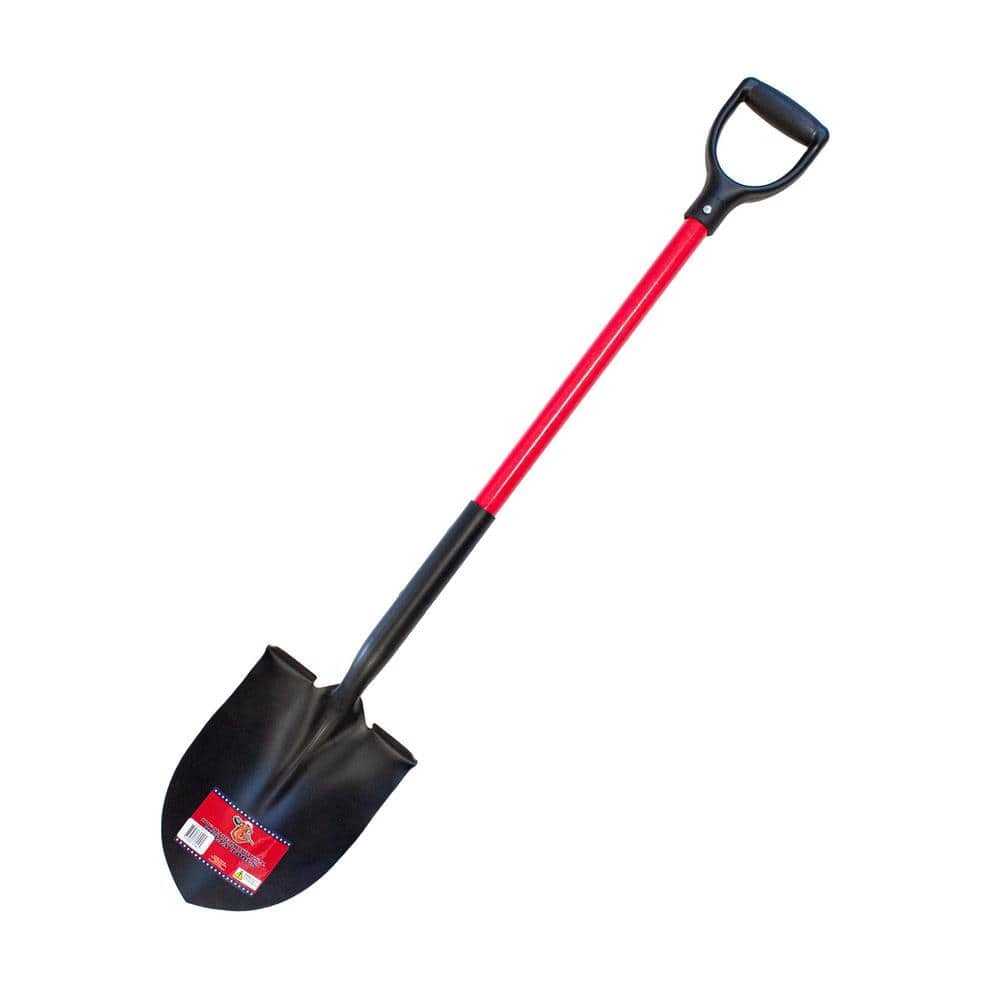 14-Gauge Round Point Shovel with Fiberglass D-Grip Handle - Walmart.com