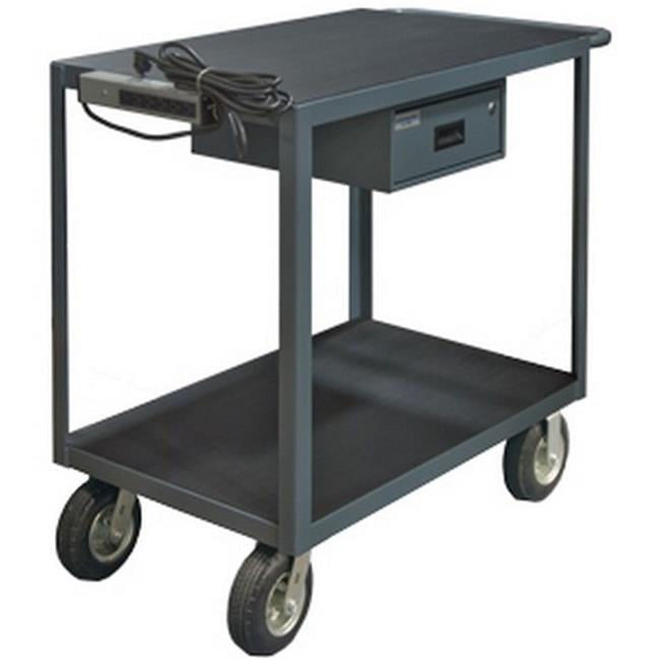 14 Gauge Steel Instrument Cart with Drawer & Electrical Strip 2 Shelves ...