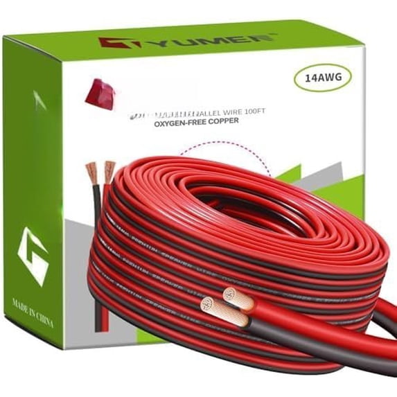 14 Gauge Wire 100 , 14/2 AWG Red Black Low Pure Copper Wire, 14AWG 2 ...
