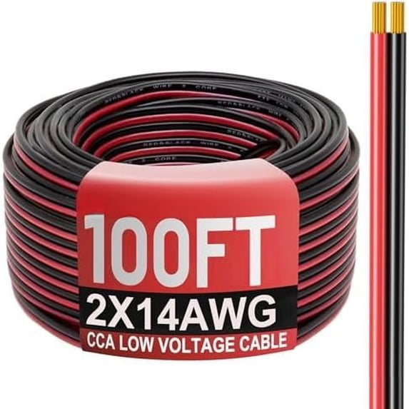 14 Gauge Wire 100FT, 2 Conductors Electrical Wire Red Black , Low 14 ...