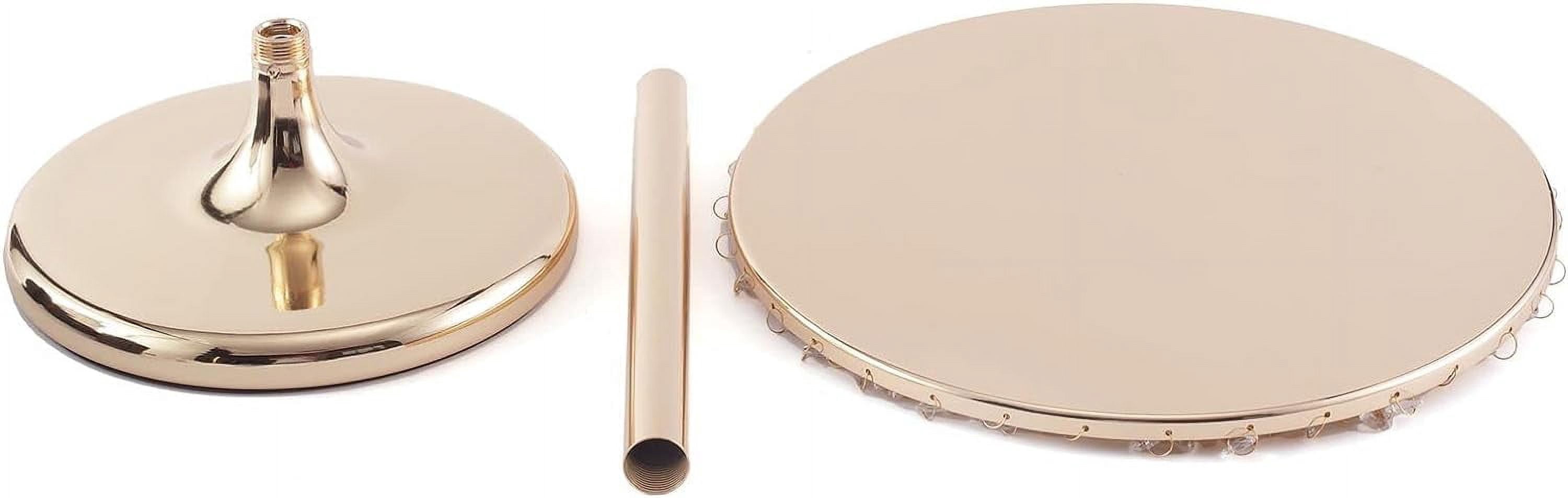 14" Gold Round Metal Wedding Cake Stand Crystal Cake Stand - 16" Tall ...