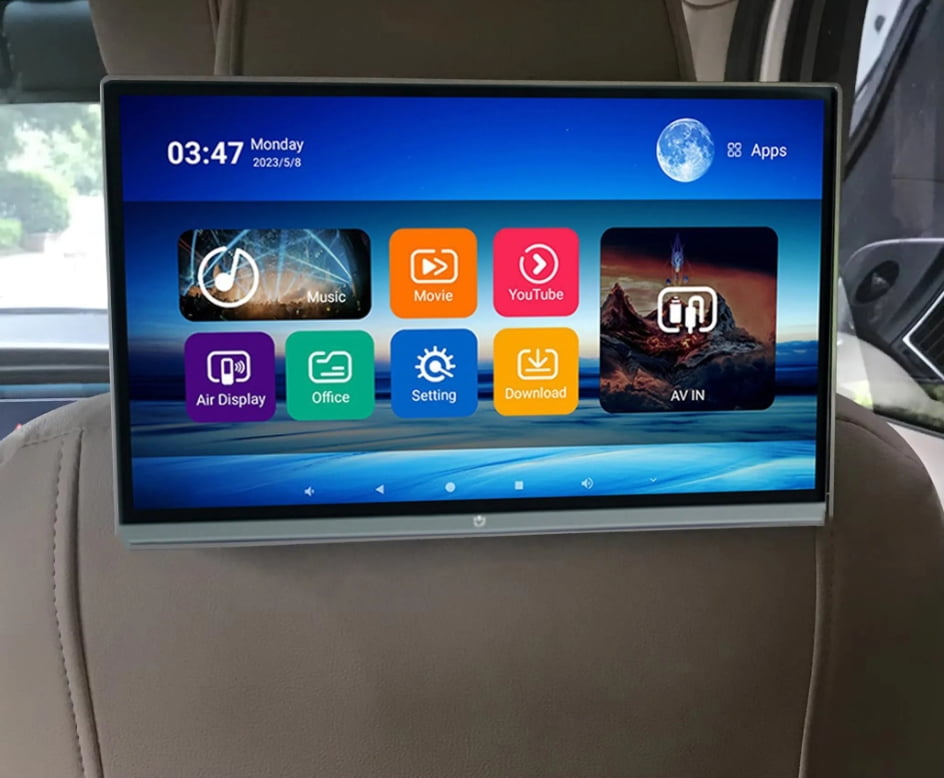 14'' HD 4K Car TV Screens Android 14.0 Headrest Monitor 8-Core CPU ...