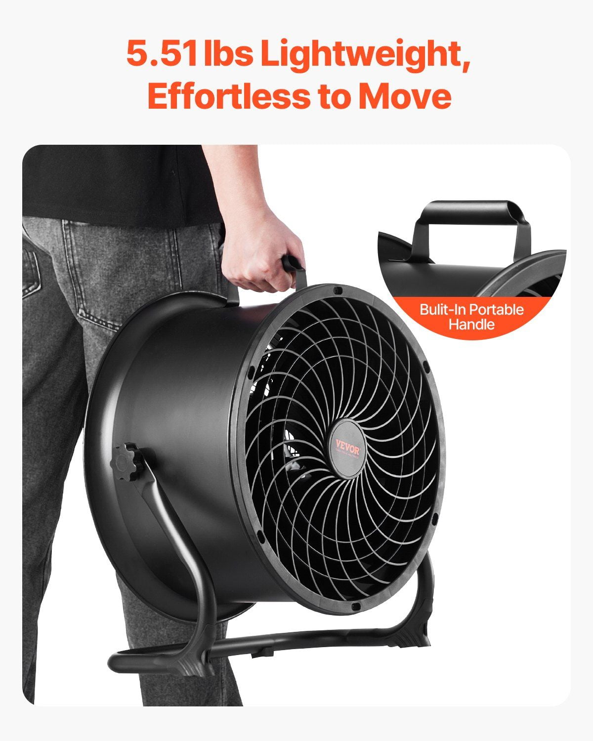 14" Heavy-Duty Oscillating Floor Fan, 3 Wind Modes, High-Velocity ...