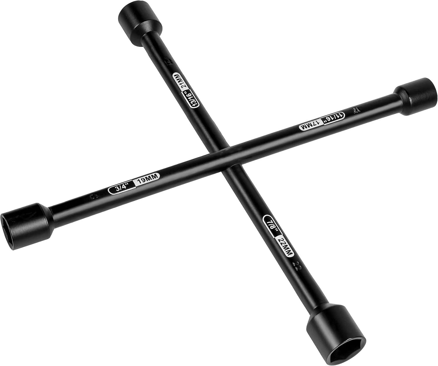14" Heavy Duty Universal Lug Wrench, 4-Way Cross Wrench, Black ...