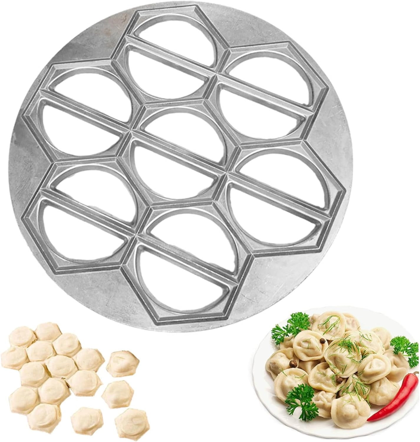 14-Hole Aluminum Dumpling Molds, Stainless Steel, Non-Stick Coating ...