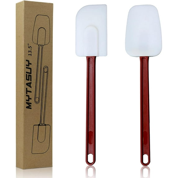 14 INCH Silicone Spatulas Heat Resistant Heavy Duty Rubber Spatulas ...