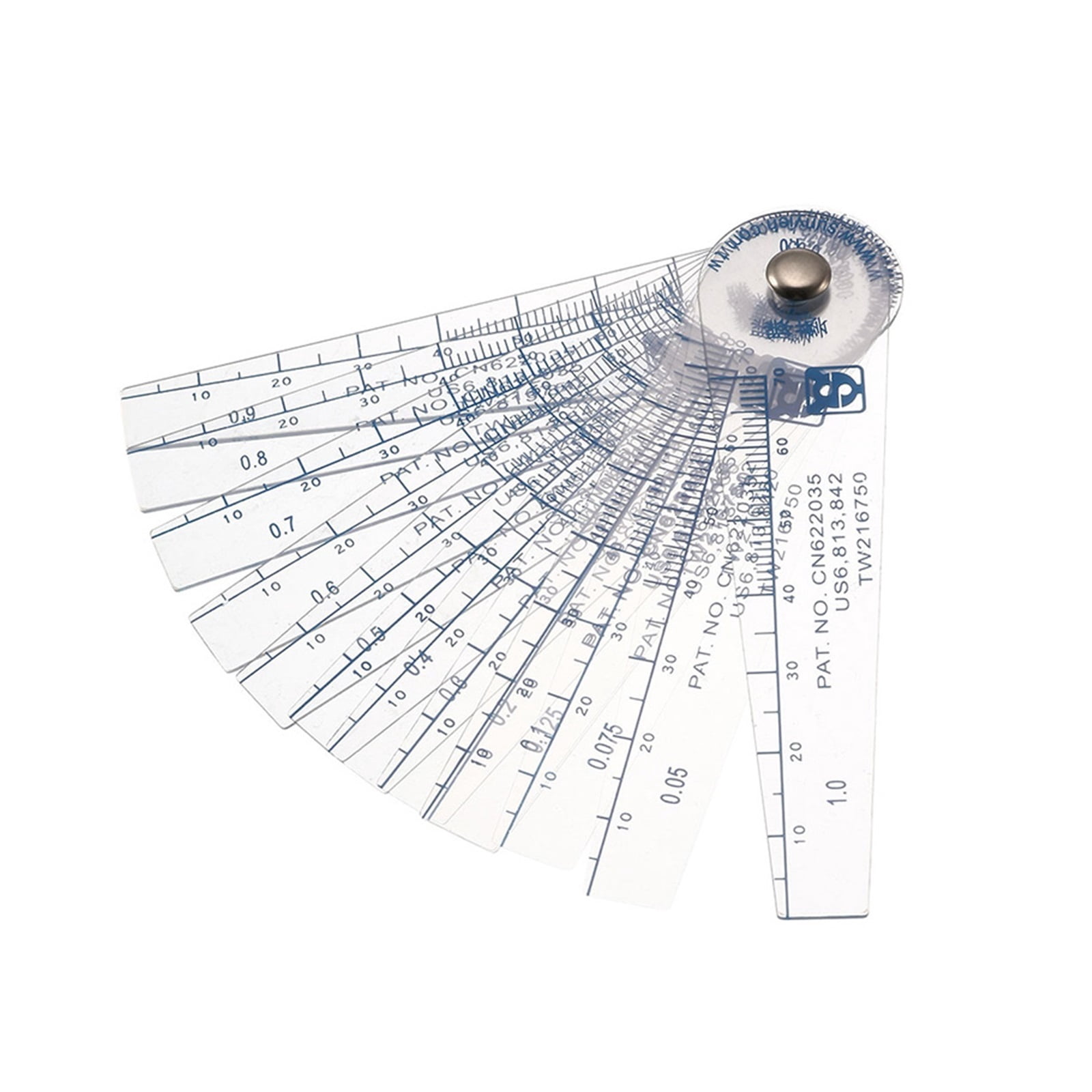 14 In 1 Plastic Feeler Gauge 0.05-1mm Metric Thickness Gauge Valves ...