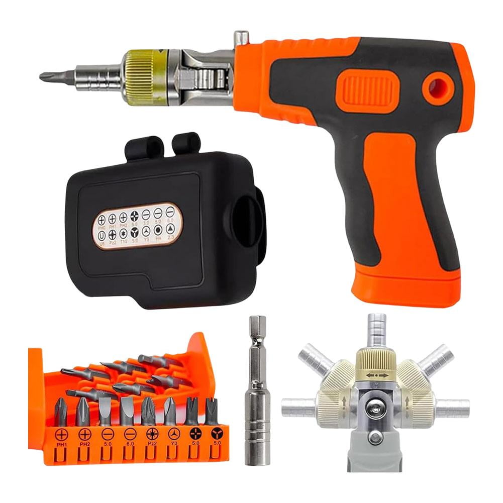 14 In 1 Ratchet Screwdriver Set With Ergonomic Pistol Grip Magnetic Bit ...