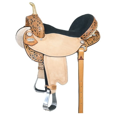 Hilason Western Horse Flex Tree Barrel Trail In American Leather Saddle ...