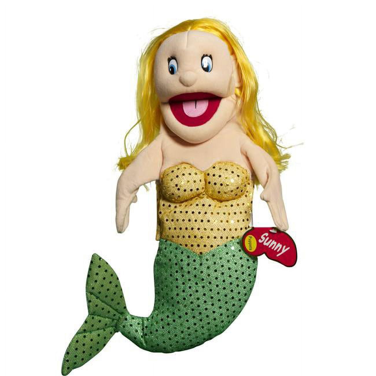 14 In. Mermaid - Blonde Hair- Pink Blue Body- Glove Puppet - Walmart.com