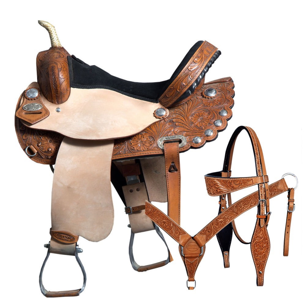 14 In Western Horse Treeless Saddle American Leather Trail Barrel Tack ...