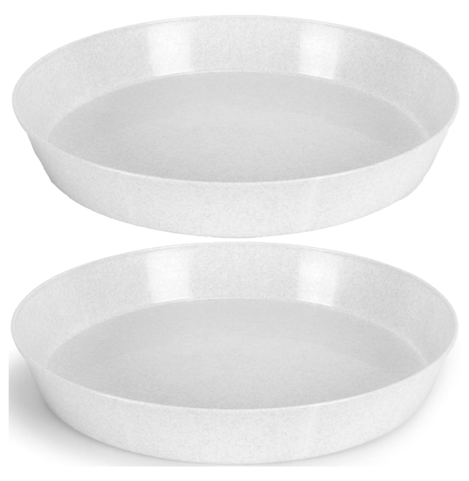 14 Inch (12 inch Base) Case of 2 Plant Saucers - White Granite Colored ...