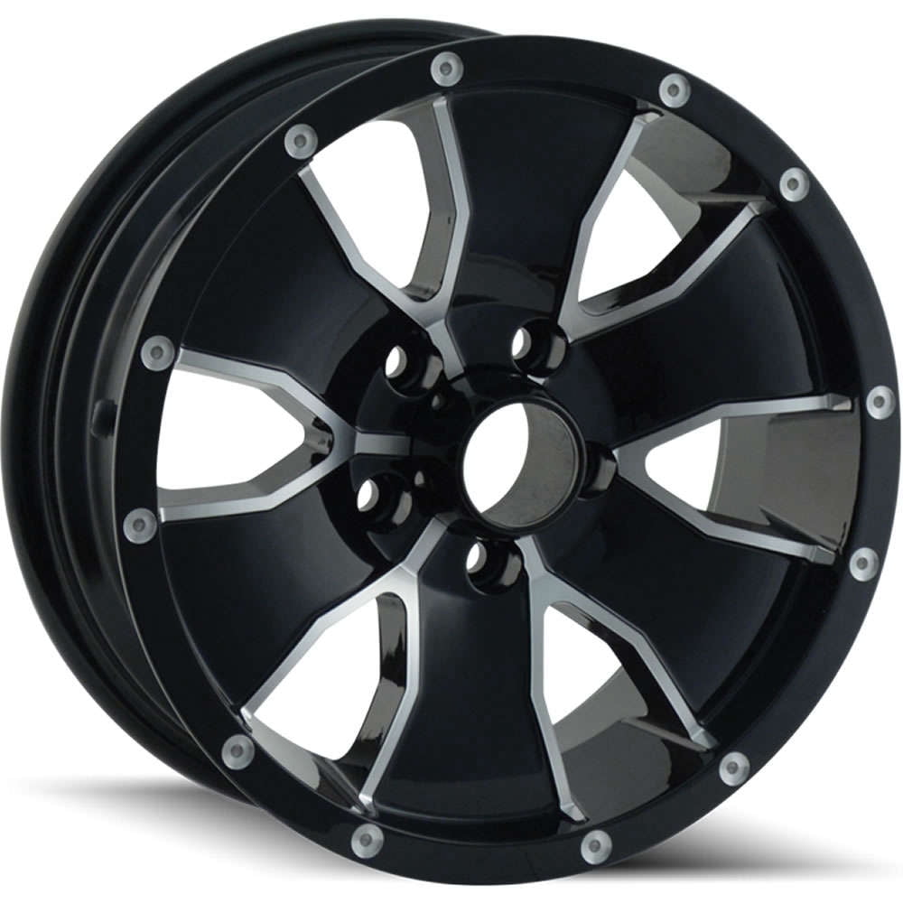 14" Inch 5x114.3 Wheel Rim TRAILER WHEELS 14 14x6 +0mm BLACK MACHINED ...