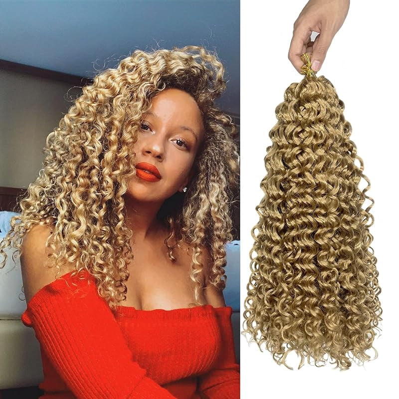 14 Inch 8 Packs Curly Crochet Hair for Black Women Ombre Dark Brown ...