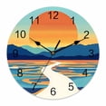 14 Inch Abstract Art Texture Art Sun Wall Clock, Battery Operated ...
