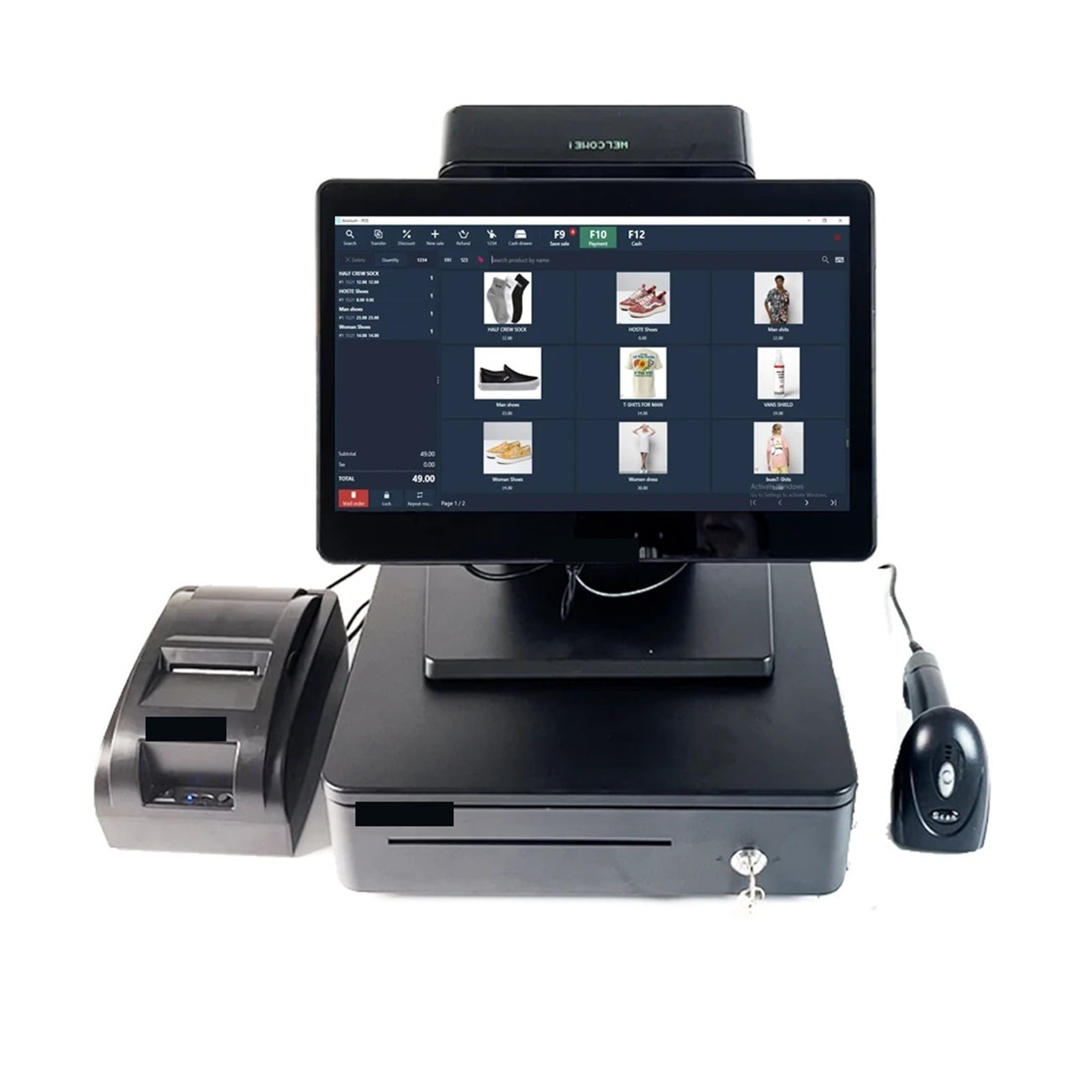 14 Inch All In One Touch Screen POS Cash Register Windows System With ...