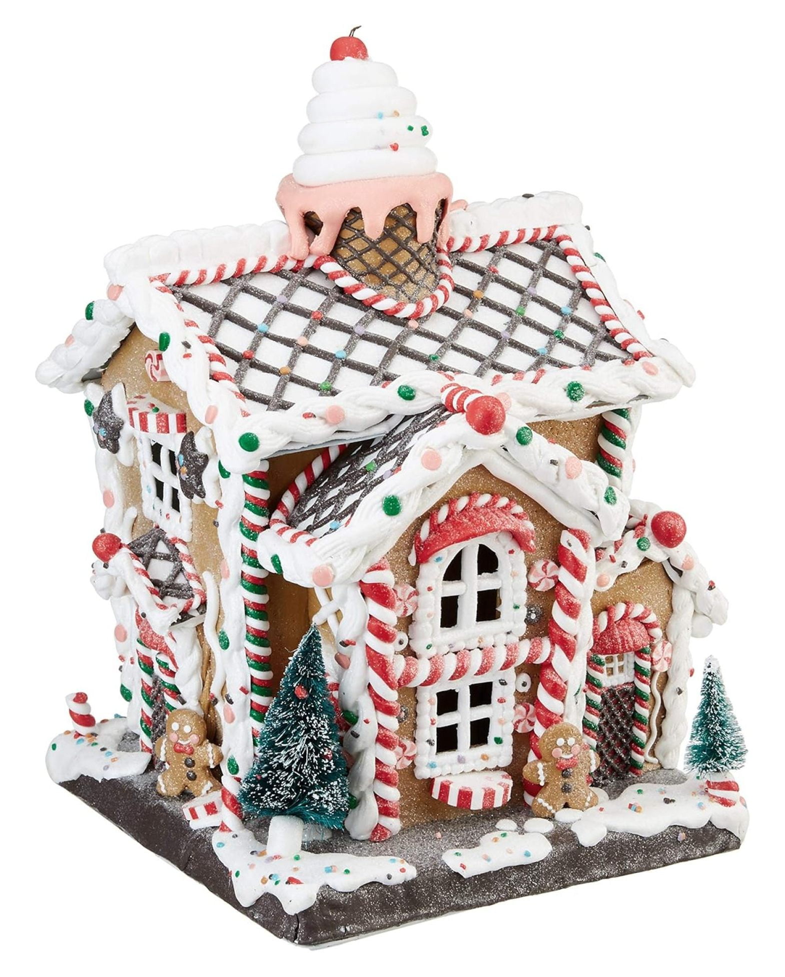 14-Inch Battery-Operated Light-Up Gingerbread House Table Piece, Multi ...