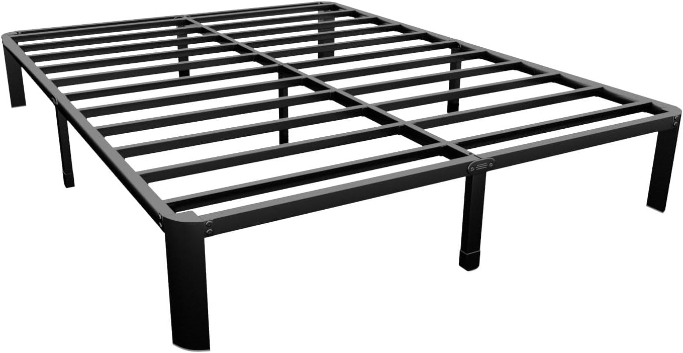 14 Inch Bed Frame King No Box Spring Needed Metal Bed Frame Easy ...