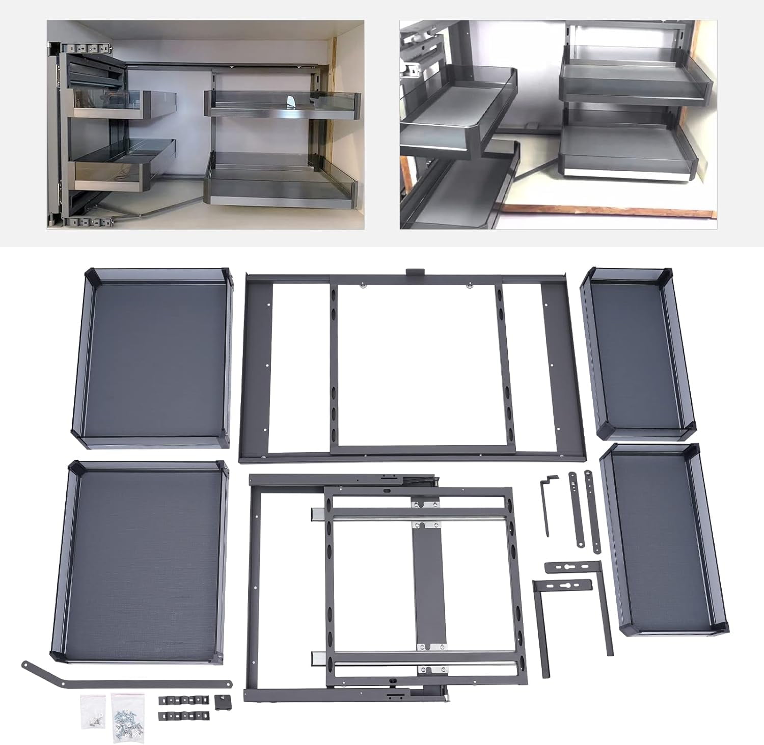 14 Inch Blind Corner Cabinet Pull Out Organizer,Kitchen Corner Cabinet Magic Corner Pull Out ...