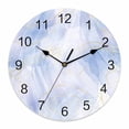 14 Inch Blue Gradient Marble Wall Clock, Golden Lines Modern Abstract ...