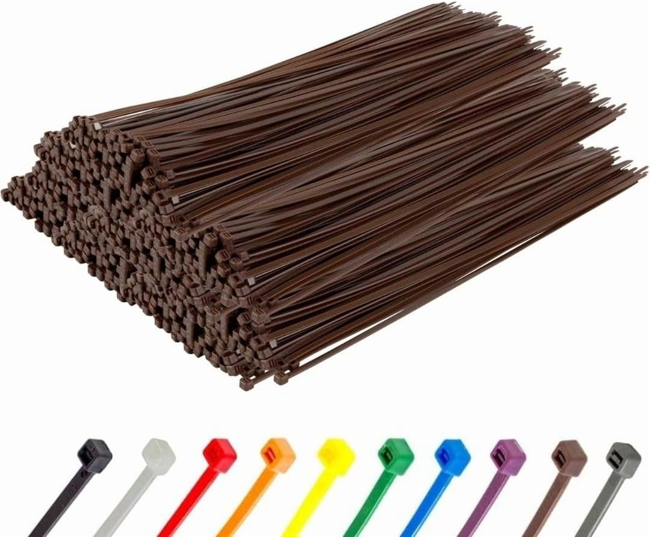 14 Inch Brown Zip Ties, 1,000 Bulk Pack, 50lb Strength, UV Resistant ...