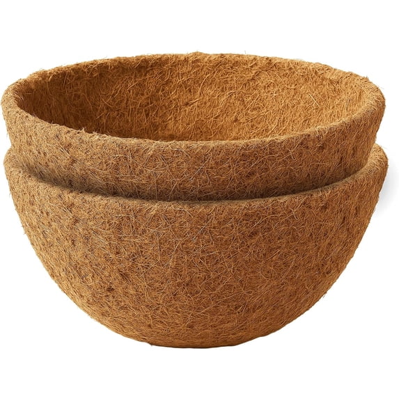 14 Inch Coconut Fiber for Plants, Round Pre-Formed Coco Planter Liner ...