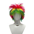 14-Inch Color Gradient Fluffy Synthetic Hair Wigs for Parties and ...