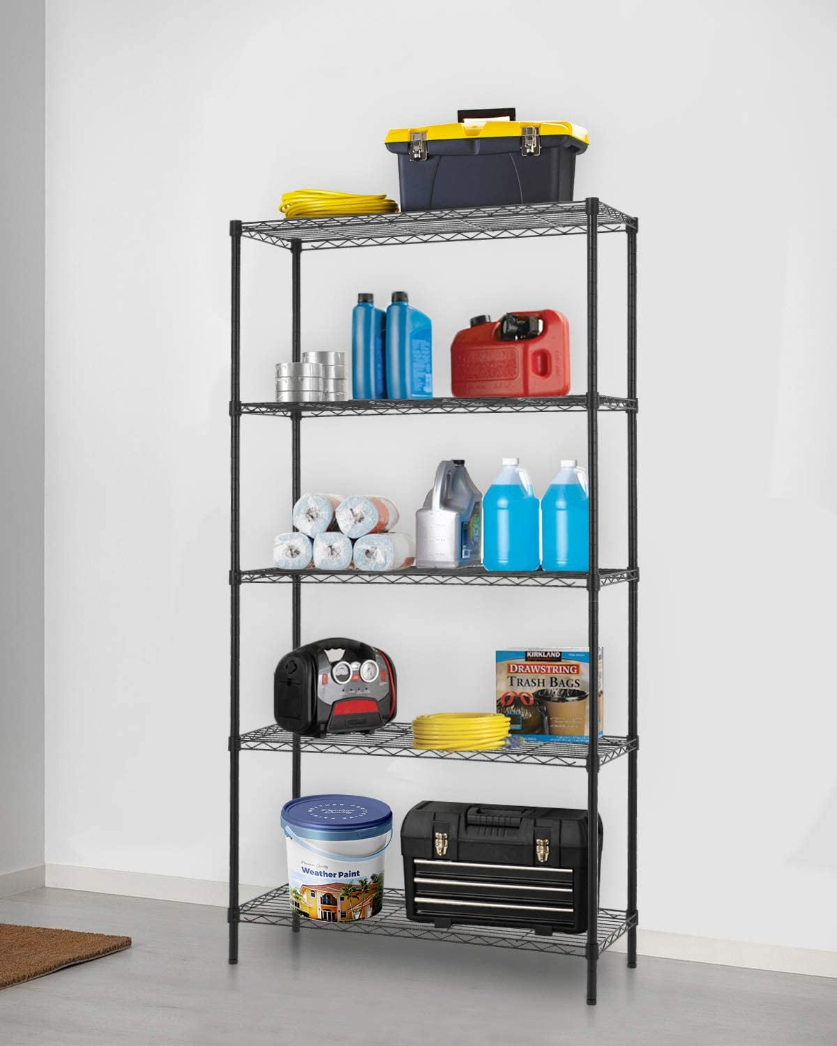 14 Inch Deep 36 Inch Wide 72 Inch High 5-Shelf Wire Shelving Unit Heavy ...