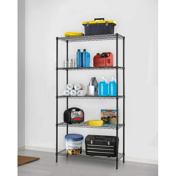 14 Inch Deep 36 Inch Wide 72 Inch High 5-Shelf Wire Shelving Unit Heavy ...