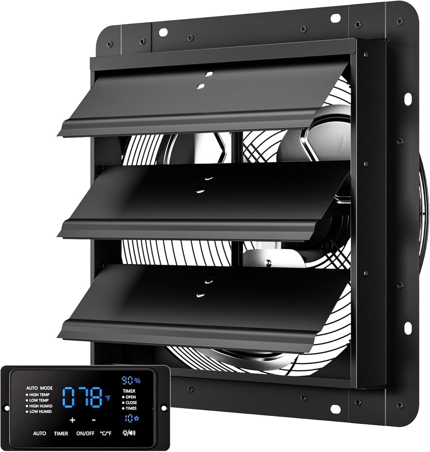 14 Inch EC Motor Shutter Exhaust Fan, 6 Inch Large Touchscreen ...