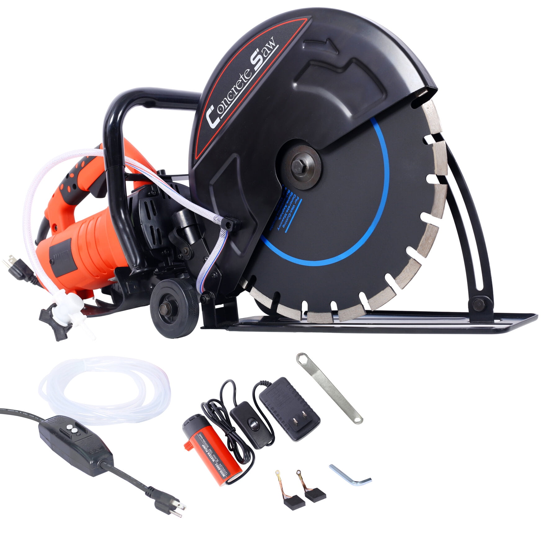 14-Inch Electric Concrete Saw Wet/Dry Cut Off Cutter with Guide Roller ...