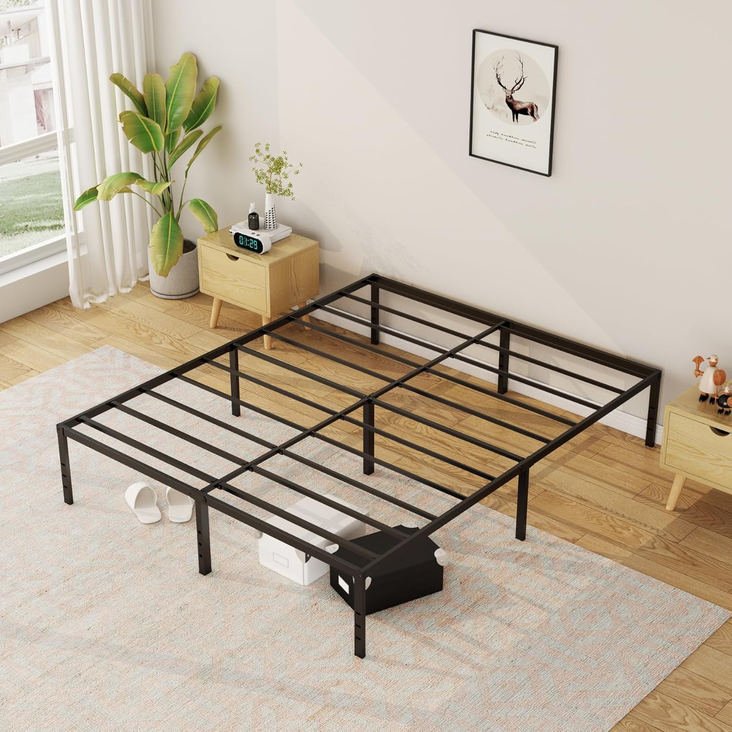 14 Inch Full Bed Frame No Box Spring Needed,Metal Platform Bed Frames ...