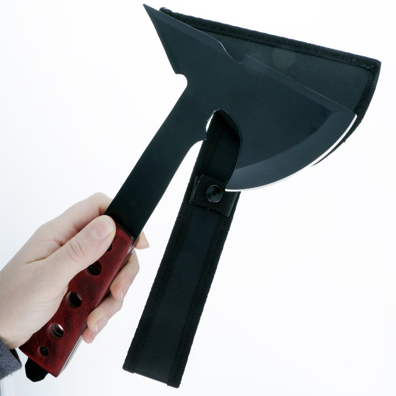 14 Inch Full Tang Camping Hatchet Axe with Wooden Handle, Ultra ...