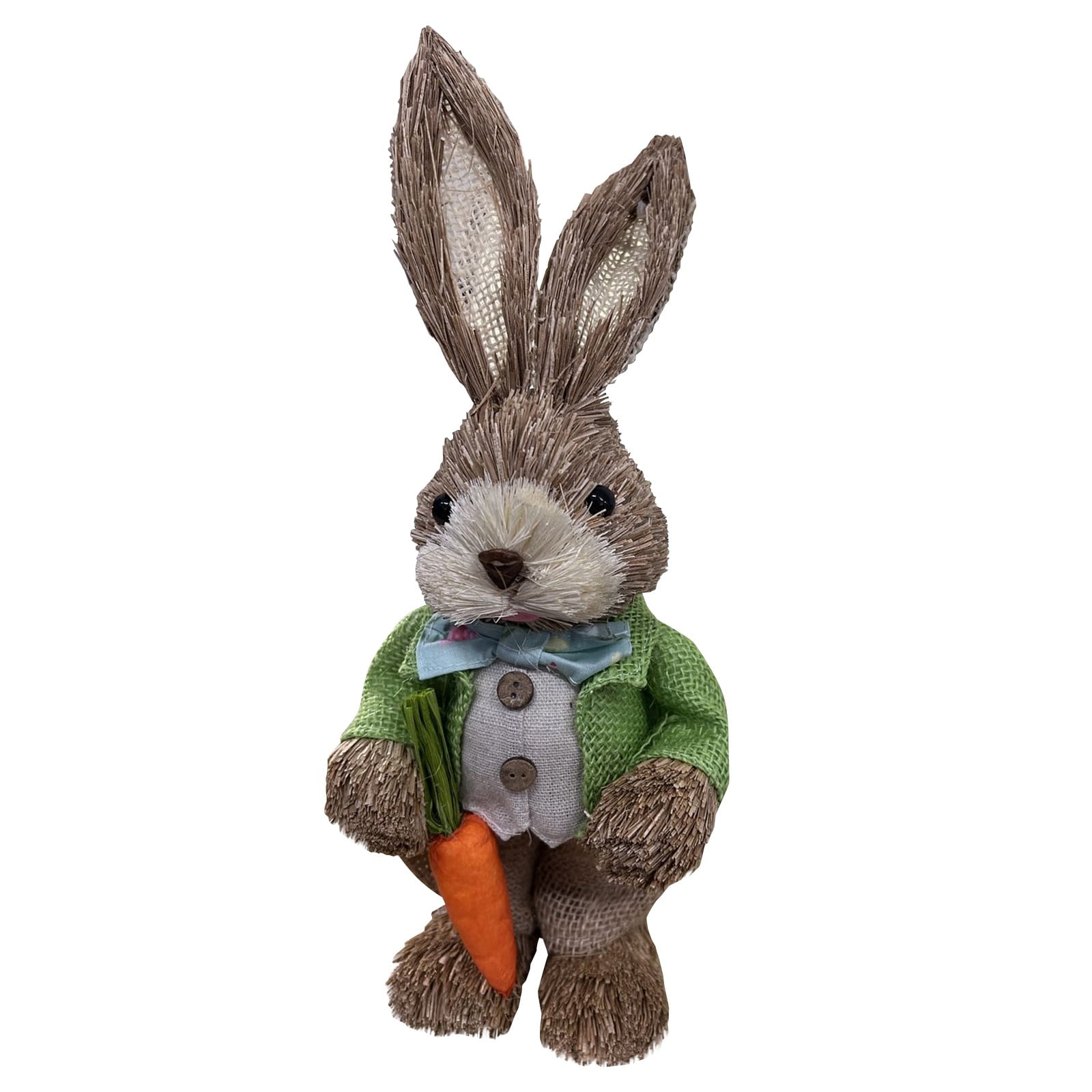 14-Inch Garden Easter Bunny Stake, Realistic Rush Covered Rabbit on ...