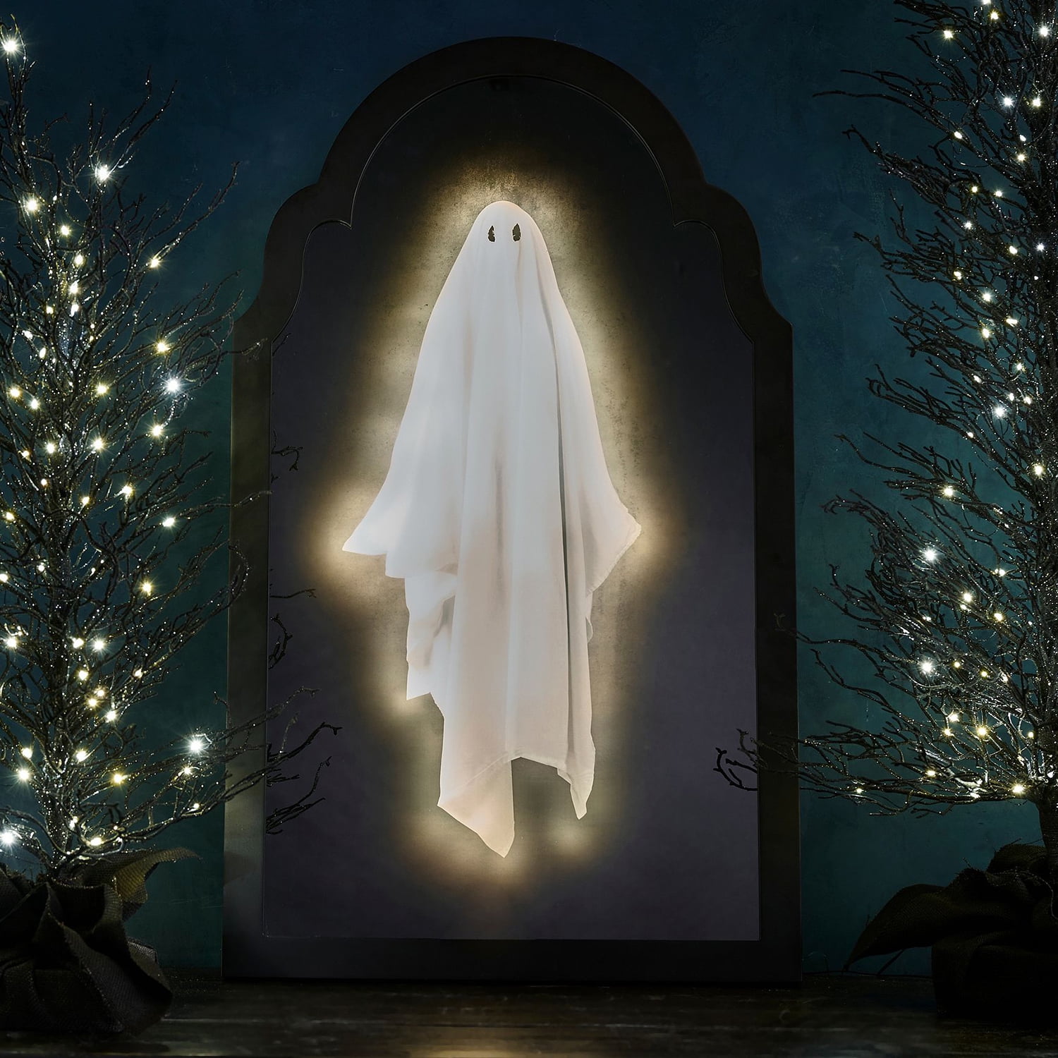 14-Inch Halloween Ghost Hologram Mirror – Halloween Decorations Light ...