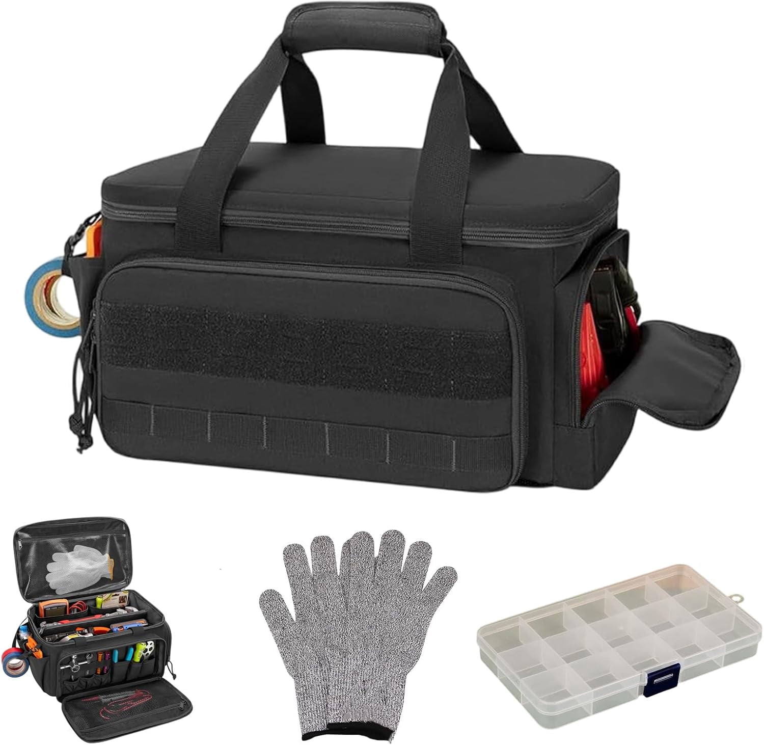 14-Inch Heavy-Duty Canvas Tool Bag, Large Capacity Anti-friction ...